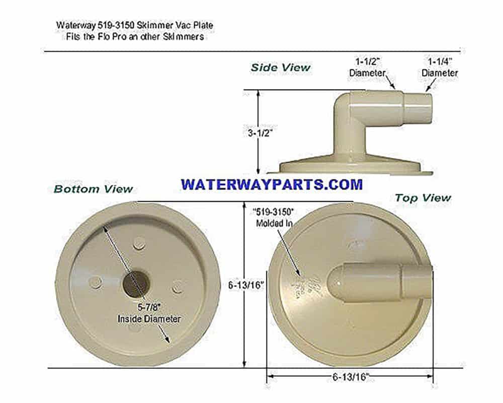Waterway Skimmer Vacuum Plate With 90 Degree Elbow - Pool & Spa Depot